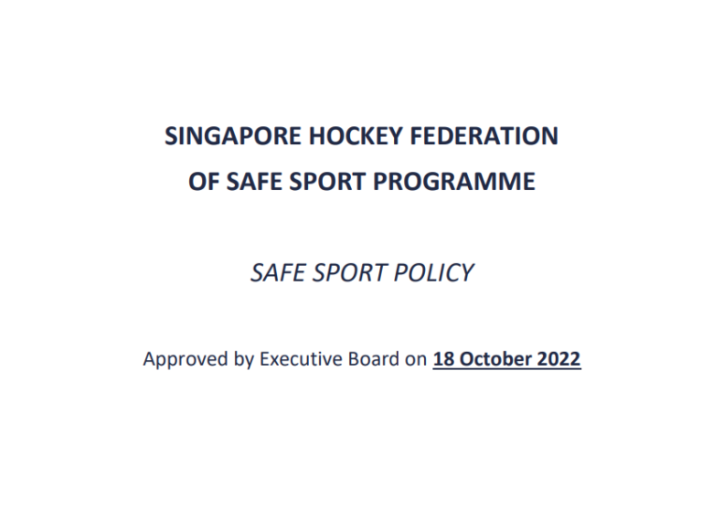 Safe Sport Policy - Singapore Hockey Federation